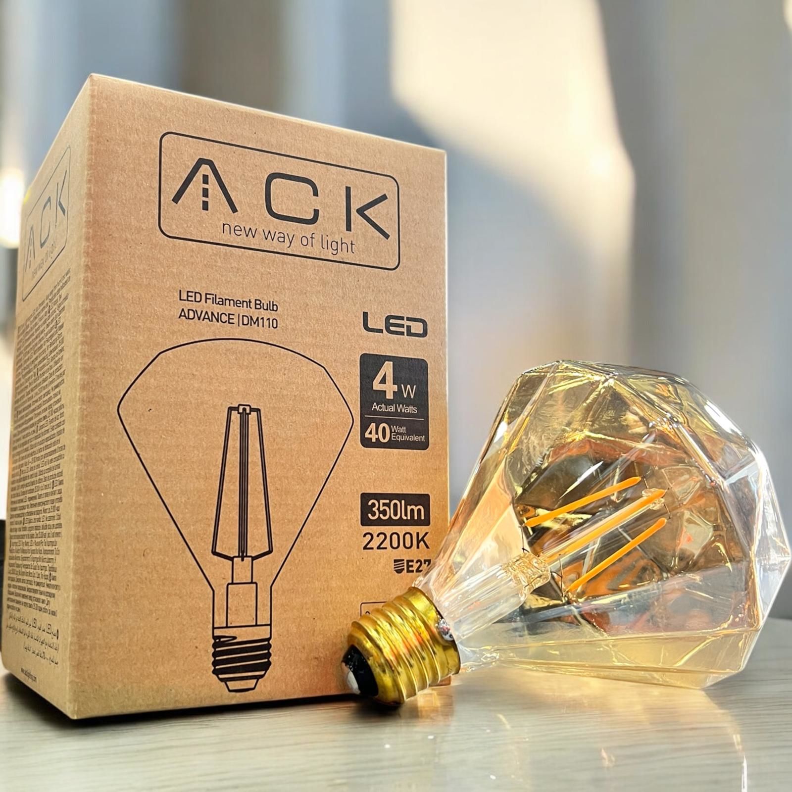 ACK 4W 220-240V E27 2200K Prızmatık Led Rustık Ampul AB50-00420